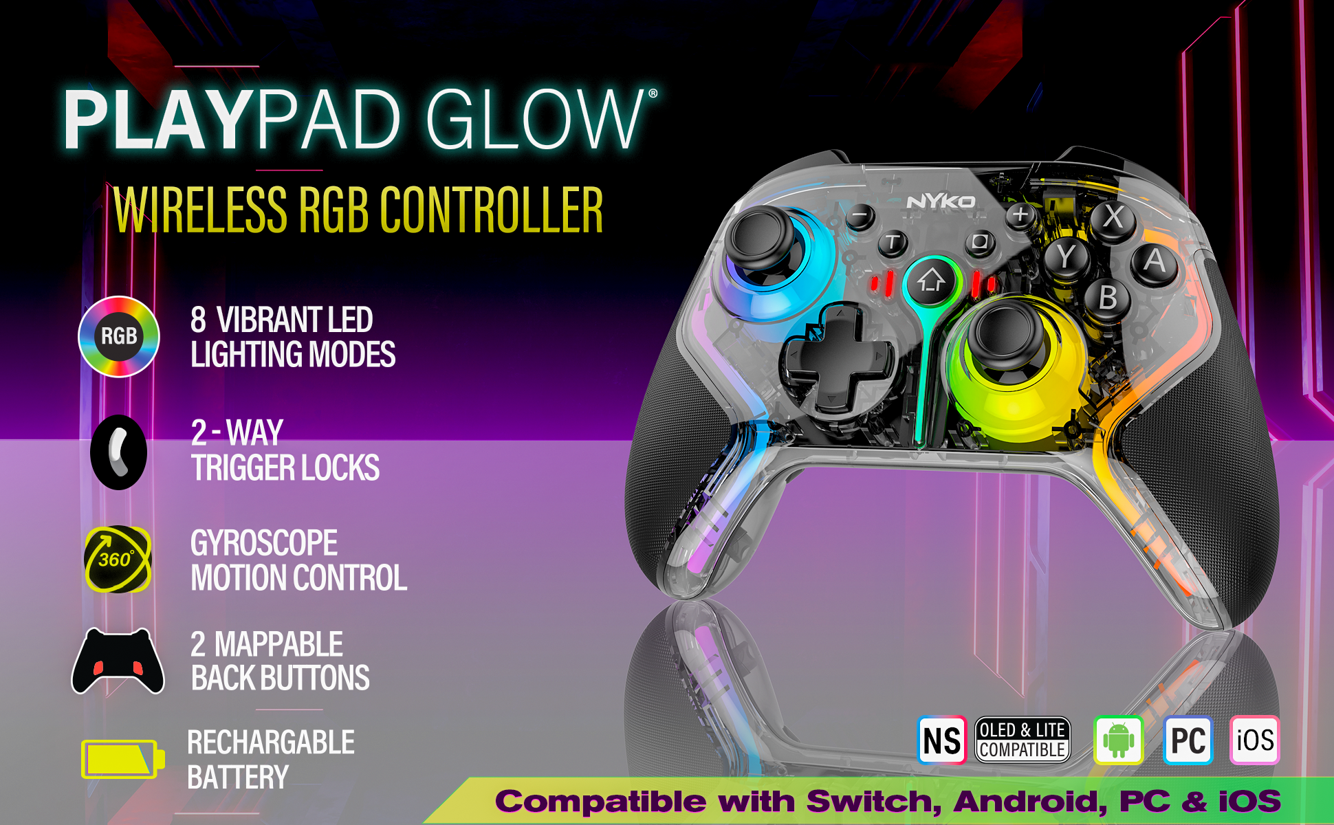 PlayPad Glow RGB Controller Now Available on Nyko.com and Amazon ...